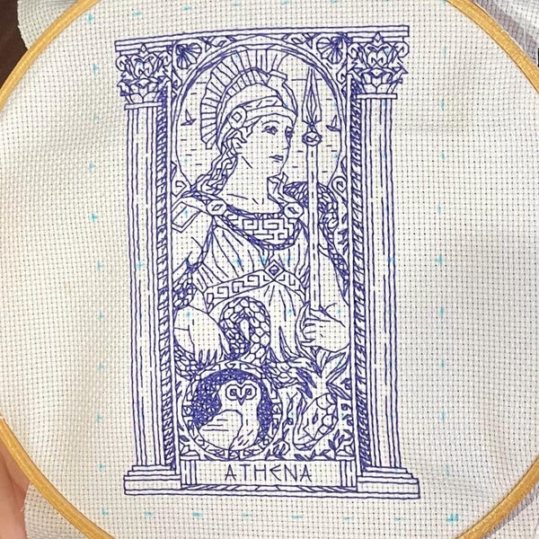 Temperature Stitch Gothic Cathedral With Stained Windows Modern Hand ...