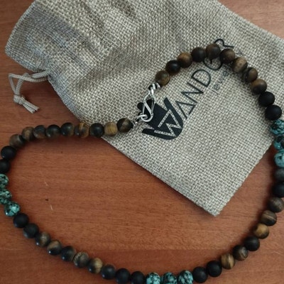 Sunset Gemstone Necklace for Men Simple Summer Beach Necklace Mens ...