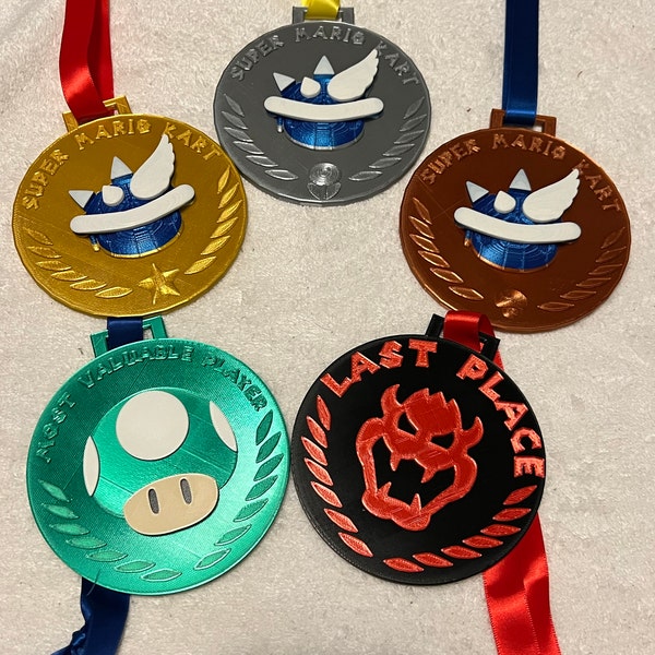 Set of 3 Super Mario Kart Tournament Placement Medals - Etsy