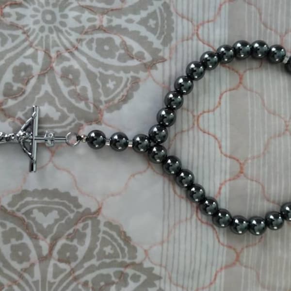 Men's Genuine Shungite Rosary, Catholic Rosaries, Prayer Necklace, Dad ...