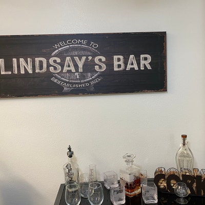 Home Bar Sign Decor Large Canvas Wall Art Housewarming Gift Industrial ...