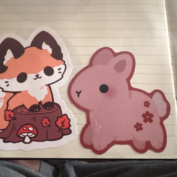 White Waterproof Vinyl Sticker | Kawaii Chibi Big Wildcat Animal Lover ...