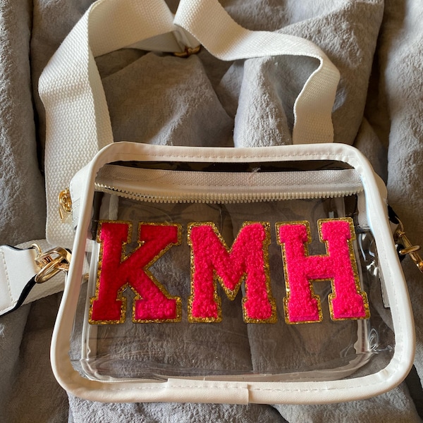 Clear Stadium Bag: Chenille Letter Concert Purse With Strap ...