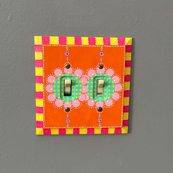 Single Rocker/dimmer Hand Painted Art Light Switch Plate "coral" - Etsy