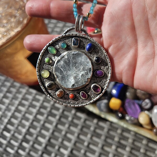 Gemstone Pendant, Neutral Colors - Etsy