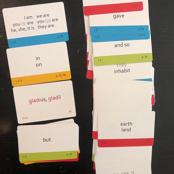 Challenge A Color-coded Henle Latin Flashcard Playing Cards - Etsy