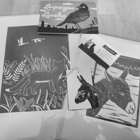 Linoldruck Fuchs und Schwäne original Druckgrafik - Etsy.de