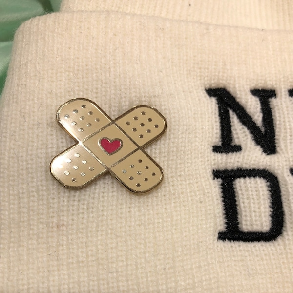 Heart Bandage - Hard Enamel Pin - Cute Lapel Pin Gift Stocking Stuffer ...