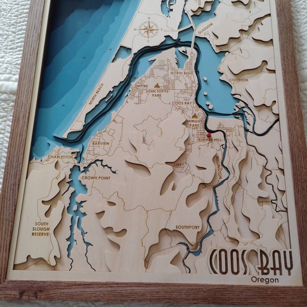 Digital File DXF, AI, SVG - Custom Map Wood Bathymetric Map , Custom ...