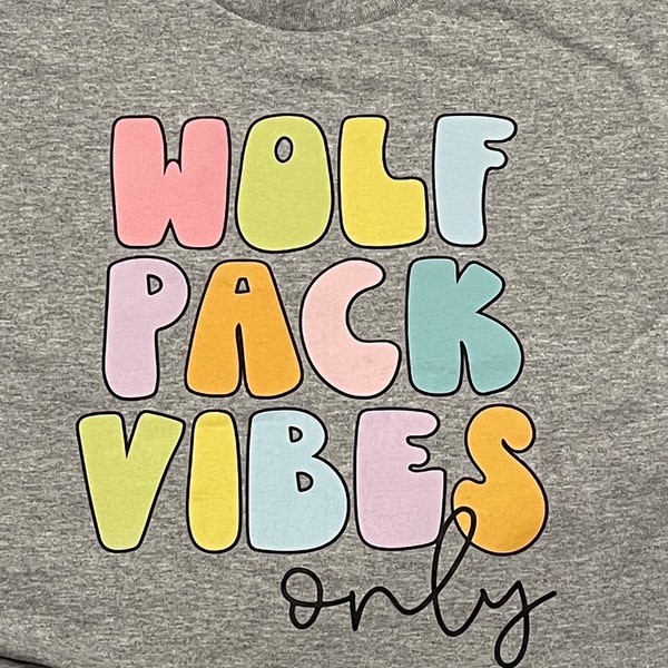Wolf Pack Vibes Only Sublimation Design| Wolf Pack Mascot Png, Wolf ...