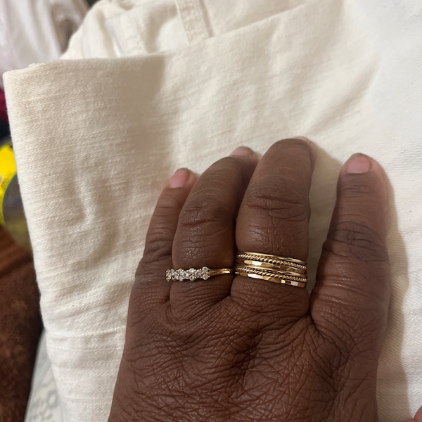 Gold Stacking Ring Set // Set of 6 Yellow Gold Stackable Rings // 14K ...