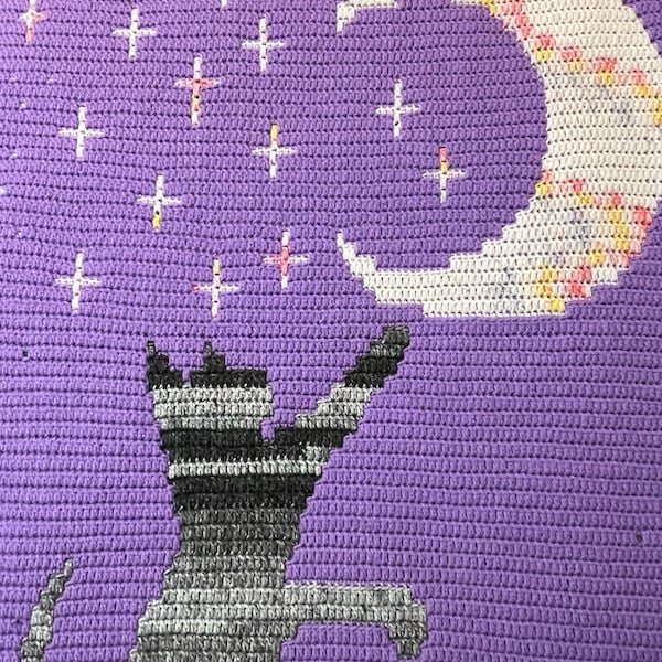 Dreamy Cat & Moon Blanket - Overlay Mosaic Crochet Pattern for Baby - Etsy