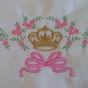 Crown Flowers Embroidery Design, Newborn Embroidery Design Machine ...