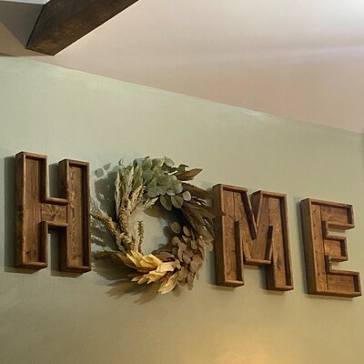 Large Metal Letters, 3D Rustic, Chunky Thick Metal Initials, Stained or ...