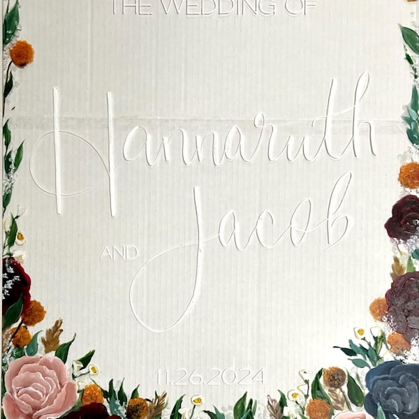 Hand-painted Floral Wedding Sign - Etsy