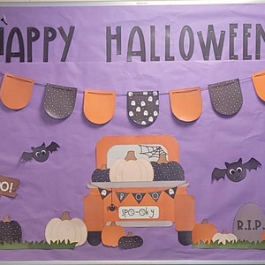 Ghost Truck Fall Halloween October Bulletin Board Kit - Etsy