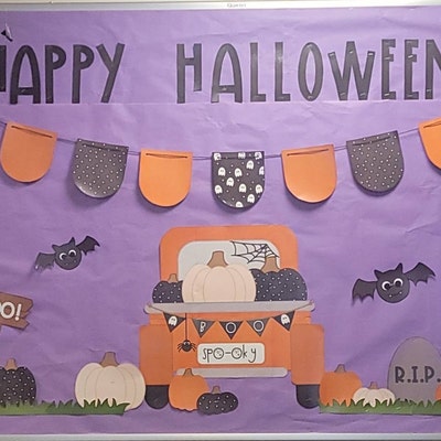 Ghost Truck Fall Halloween October Bulletin Board Kit - Etsy