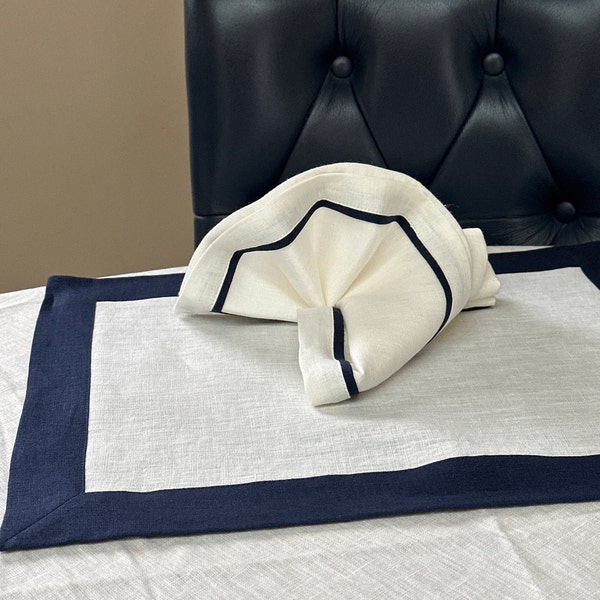 Softened Linen Placemat. Linen Placemat With Edging. Custom Placemats ...