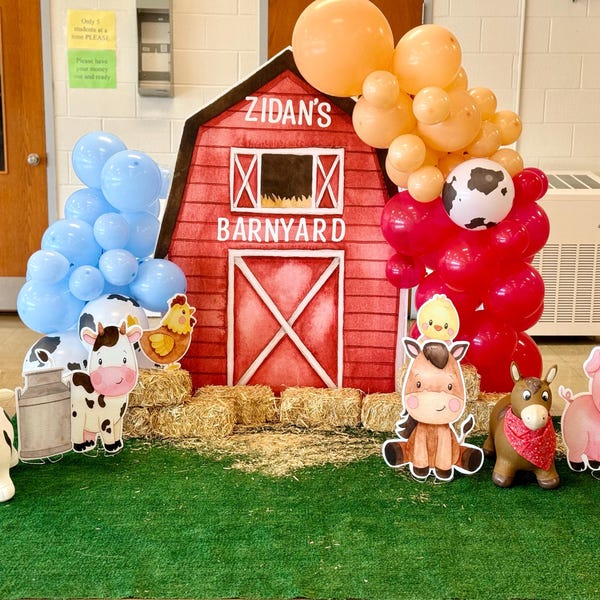 Barn Farm Red Coroplast Cutouts Props Party Decorations ( No Stands or ...
