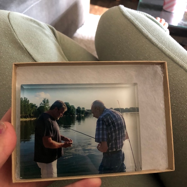 Personalized Glass Photo Paperweight | Custom Crystal Cut Desk Decor ...
