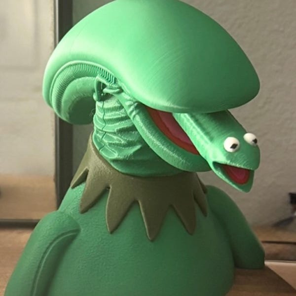 Xenokermit Bust: Alien Xenomorph Kermit Mashup - Etsy