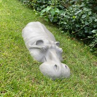 Outdoor Decor, Rusty Hippo Sculptures, Mother & Baby Hippopotamus Lawn ...