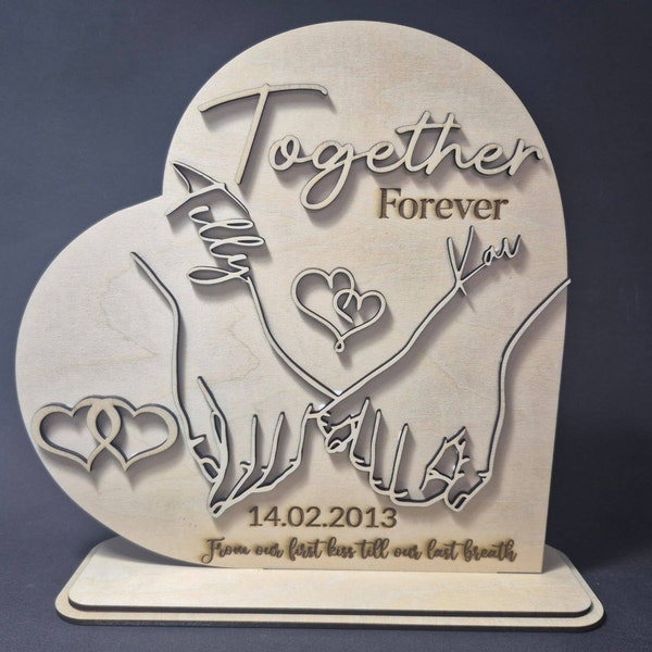 Personalized Couple Hands Together Forever Sign SVG, Gift for Couple ...