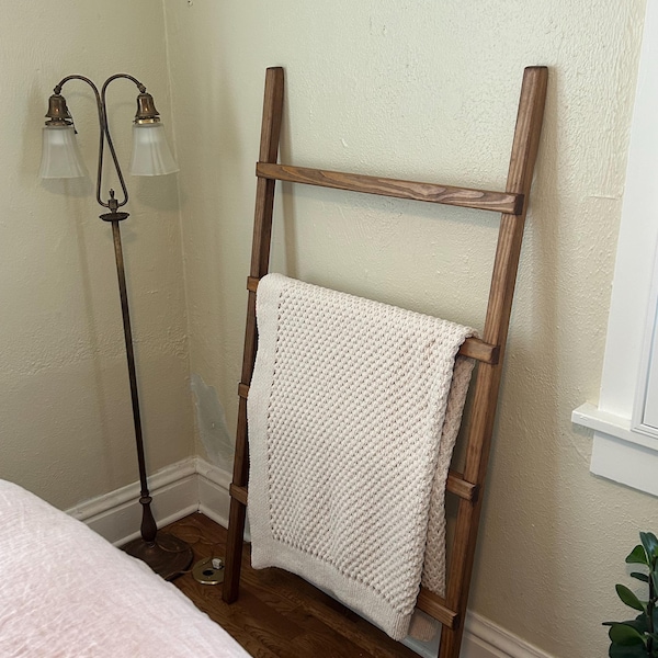 Extra Wide Blanket Ladder, Very Large Farmhouse Quilt Rack Display ...
