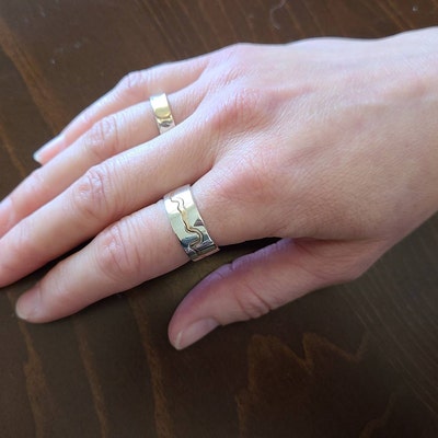 Custom Coastal Erosion Ring Silver Map Ring Map Jewellery Handmade Ring ...