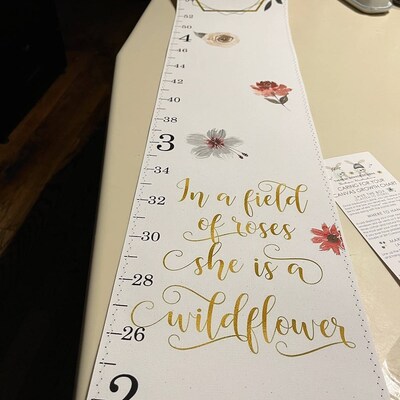 Woodland Growth Chart, Vintage Flowers Roses, Growth Chart Ruler ...