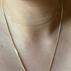 Solid 14K Gold Box Chain Necklace Delicate Dainty Layered | Etsy