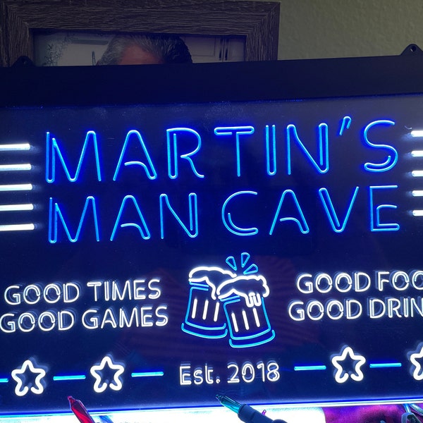 Personalized Your Name Custom Man Cave Bar Beer Established Year Dual ...