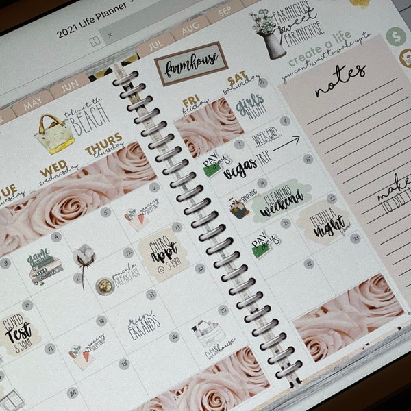 Life Planner Undated | Digital Life Planner Easy Customizable Planner ...