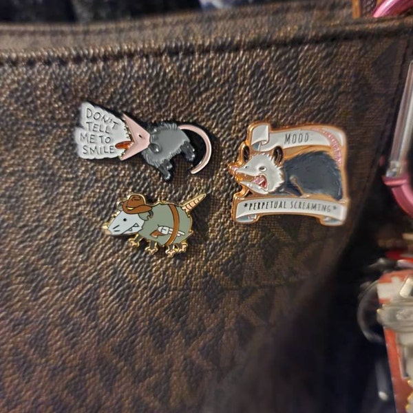 Opossum Cowboy Possum Enamel Pin | Original Creator | Pin for Hats ...