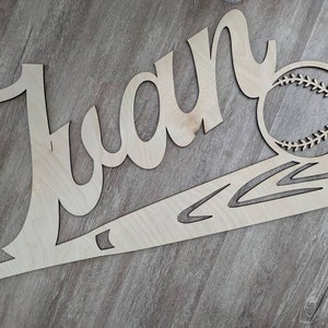 Baseball Bat Name Sign, Nursery Decor, Personalized Wood Sign ...