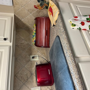 Red Big Bread Box Made From Wood, Vintage Style, Modern Bread Box ...