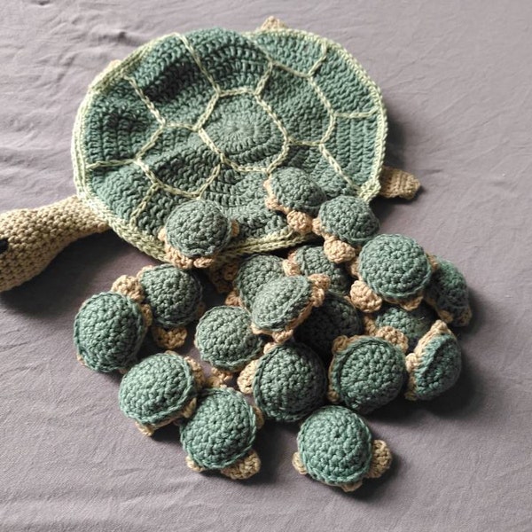 Turtle Memory Game Beginner Crochet Patter - Turtle With Shell Pattern ...