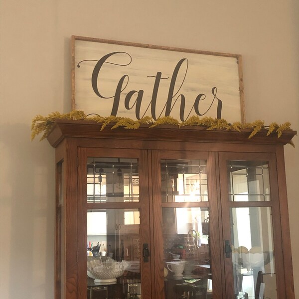 Extra Large Gather | Black Gather Sign | Gather Wood Sign | Rustic ...