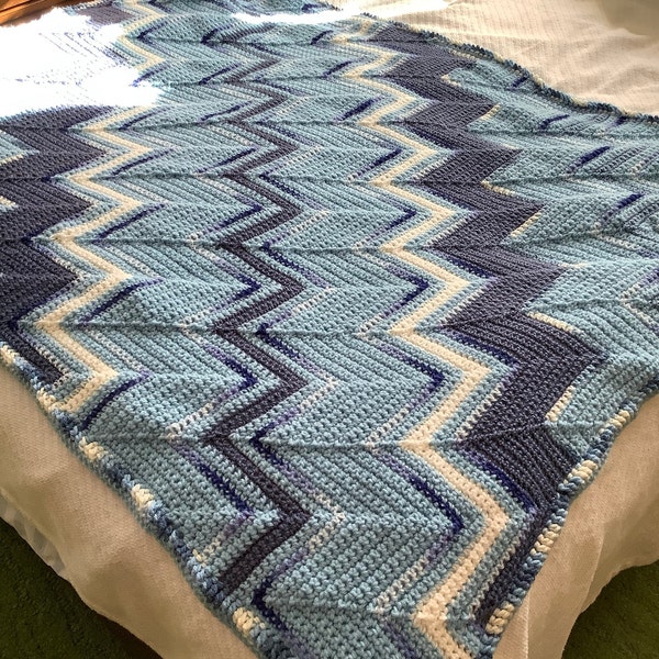 PDF Crochet Pattern: Diagonal Chevron Blanket, Crochet C2C Blanket ...