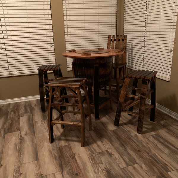 Whiskey Barrel Stave Bar Stools Backless Bar Stools Made Entirely of ...