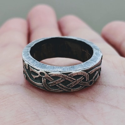 Jormungandr Ring Jormungand Viking Jewelry Celtic Knot Band Ring ...