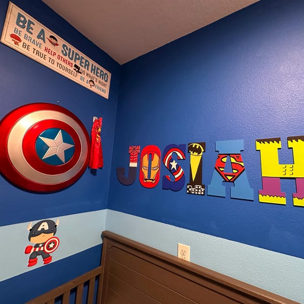 Superhero Theme Letters, Wall Letters, Wood Letters, Personalized ...