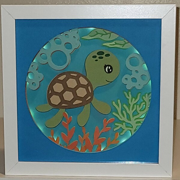 Turtle Shadow Box Svg, Shadow Box Svg, Ocean Svg, 3d Svg, Layered Svg ...