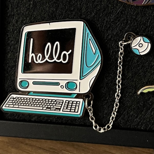 Apple Imac - Pick Your Color - Enamel Pin With Mouse on Chain - Etsy