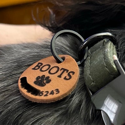Quiet Dog Tag, Leather Dog Tag, Personalized Leather Dog Tag, Pet ...