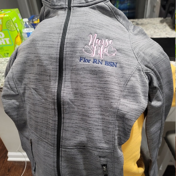Personalized Ladies Nurse/doctor Embroidered Full Zip Jacket, LPN, CNA ...