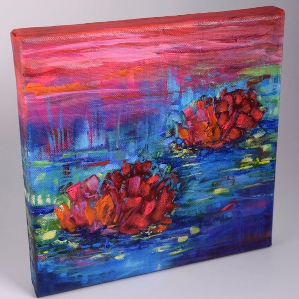 Miniature Floral Painting, Poppy, Flowers, Contemporary, Ornament, Wall ...