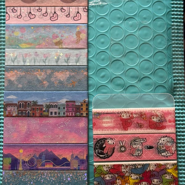 Washi Tape Samples, No White Space Stickers, Sold by 0.5 M Lengths ...