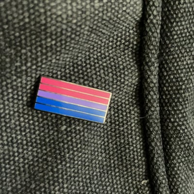 Bisexual Flag Pin Subtle Pride Accessory Enamel Badge LGBT Queer Bi ...