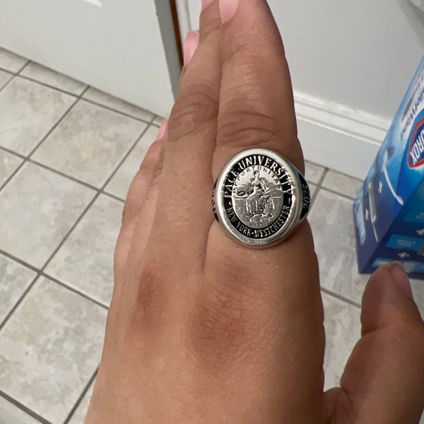 Silver University Signet Ring, Custom College Ring, Unisex Graduation ...